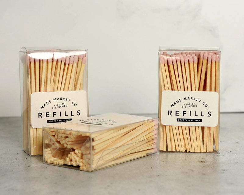 Refills of Light Pink Wooden Full of Fire Matches - Pop Of Modern